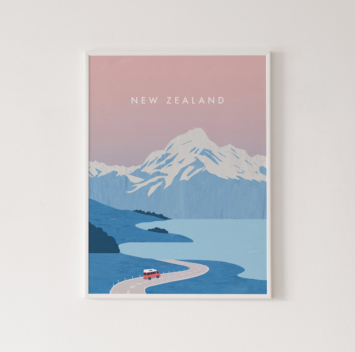 New Zealand illustration, New Zealand poster, New Zealand print, NZ ...