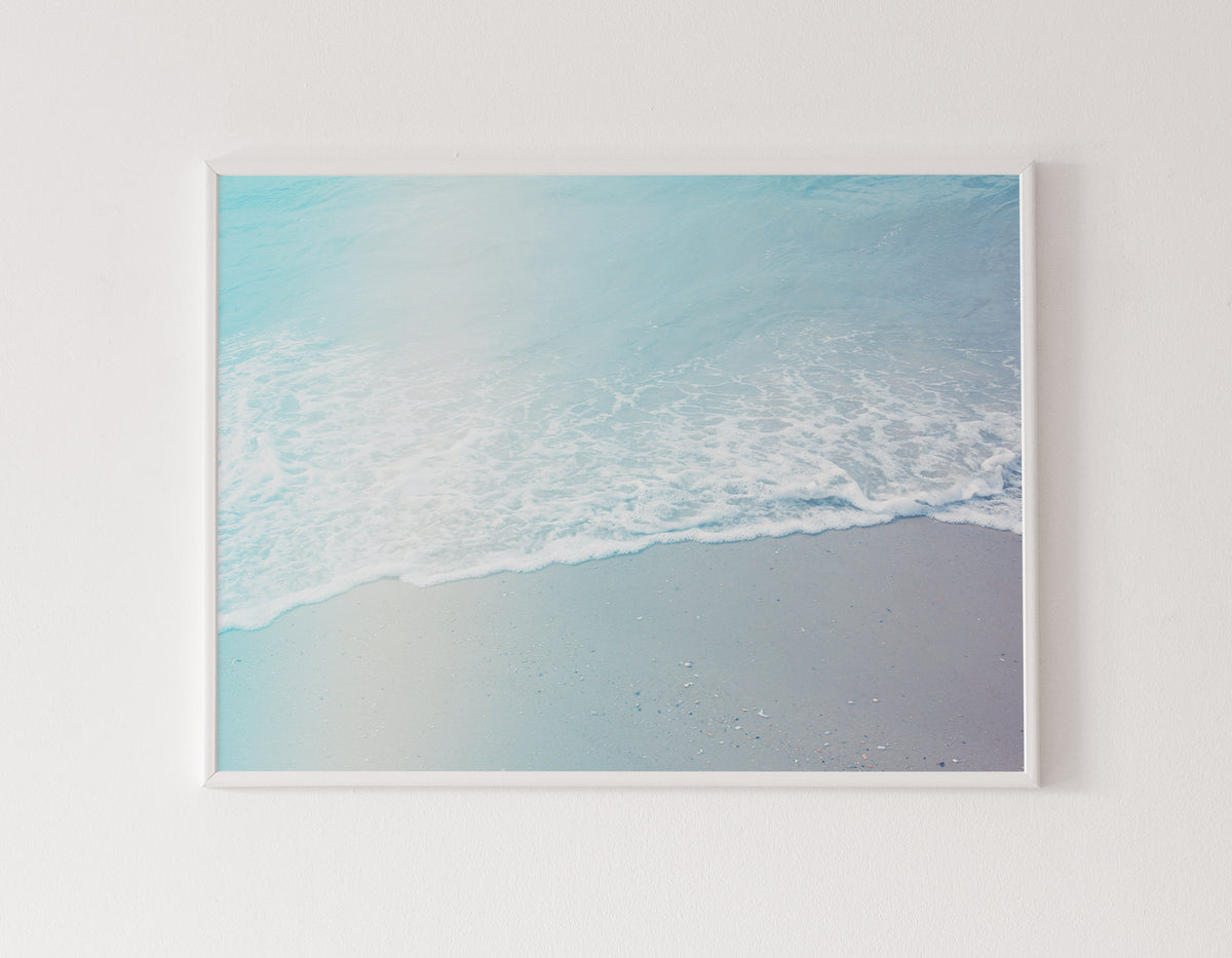 Blue ocean print, wave whitewash print, Scandinavian home decor, ocean ...