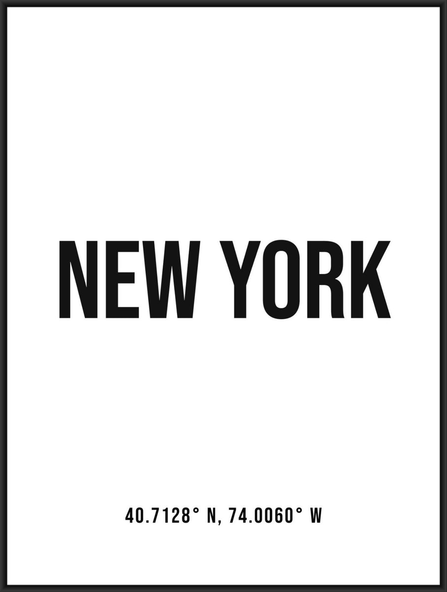 New York print, American city poster, home decor, typographical print ...