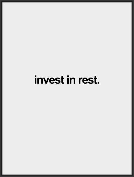 Invest in rest poster, motivational print, minimal poster, self love ...