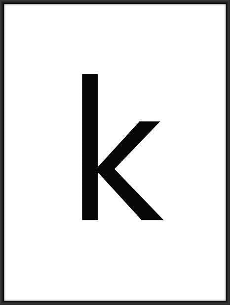Letter K poster, typographic, minimal art, abstract art, alphabet art ...