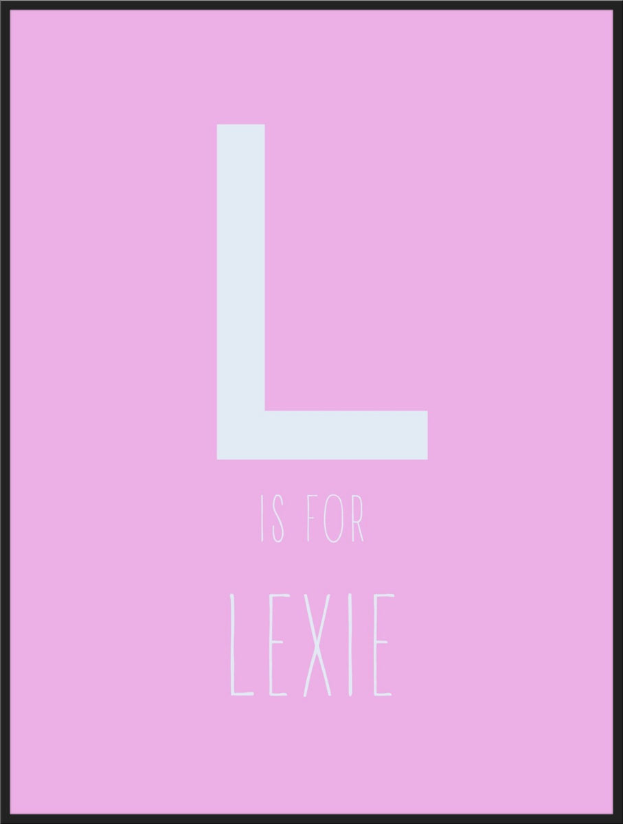 L is for Lexie children's bedroom name print – Digital Print Collective